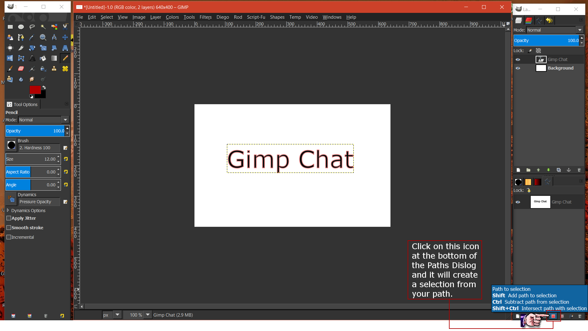 Is there a Text to Selection script? • GIMP Chat